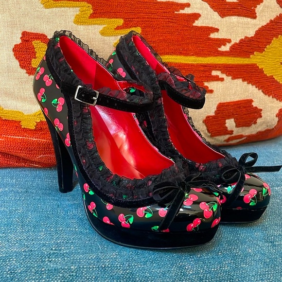 Pinup Couture | Shoes | New Wout Tags Pin Up Couture Cherry Heels In ...